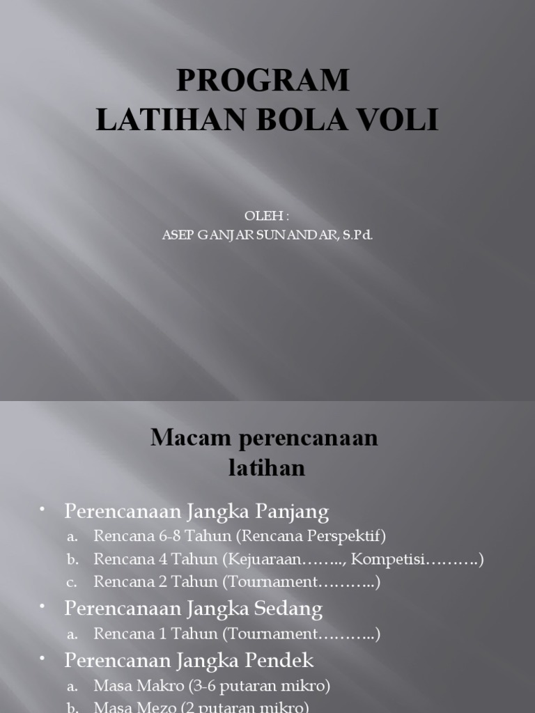 Program Latihan Bola Voli | PDF