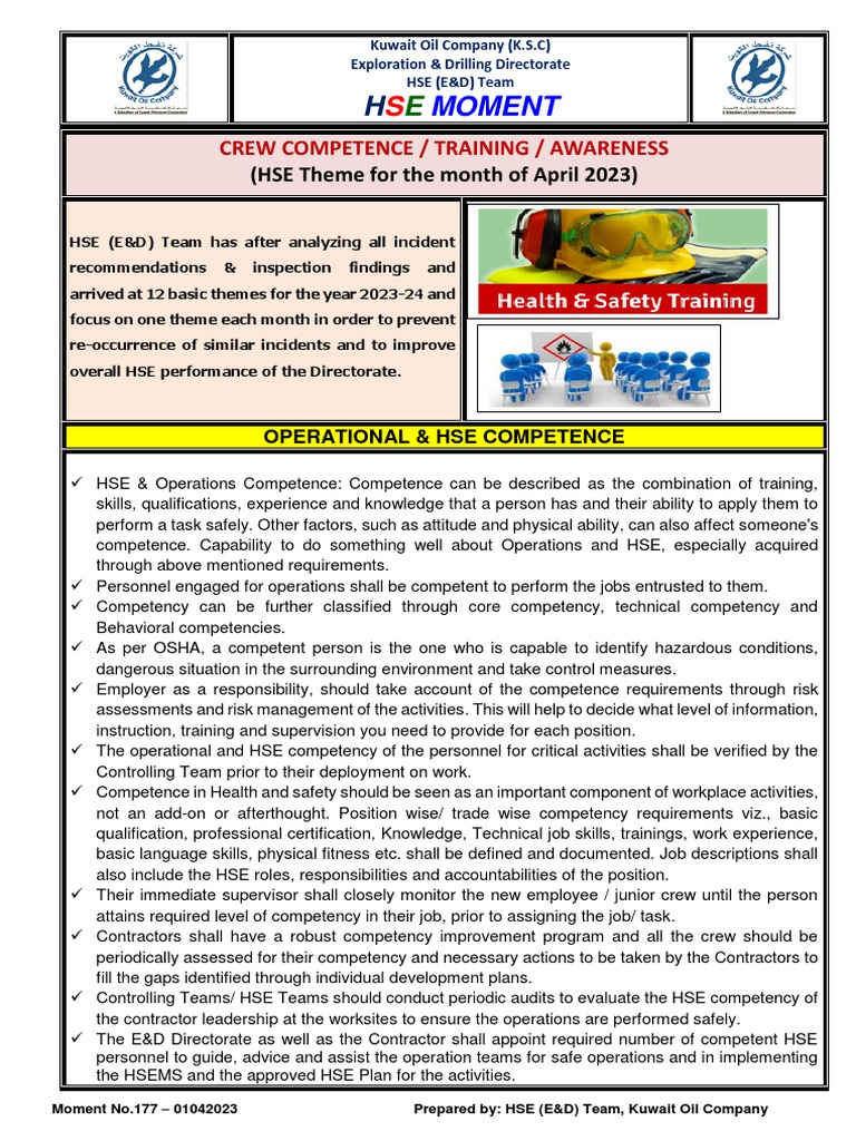 HSE MOMENT on April 2023 Theme R1.pdf | PDF