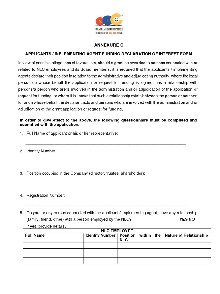 Grant Application Disclosure Form Final | PDF | Background Check ...