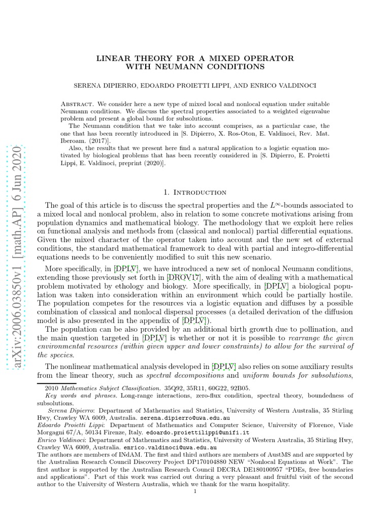 Spectral Properties and L∞-Bounds for a Mixed Local and Nonlocal Operator with Neumann Boundary ...