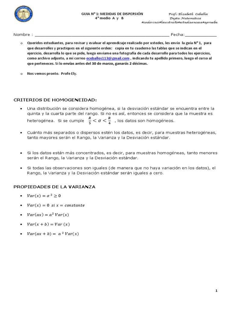 Criterios de Homogeneidad PDF | PDF | Desviación Estándar | Diferencia