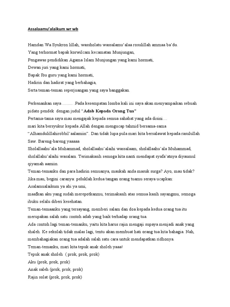 Teks Naskah Pidato Pildacil | PDF