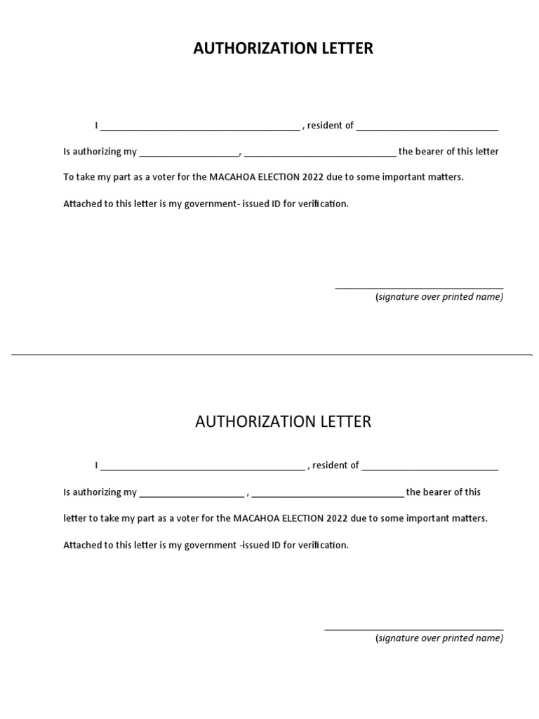 Authorization Letter | PDF