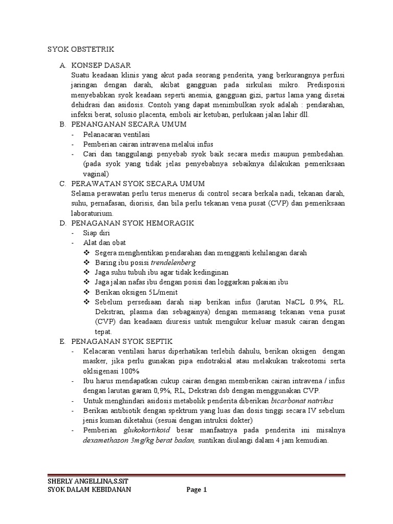 Tanda Gejala Syok | PDF