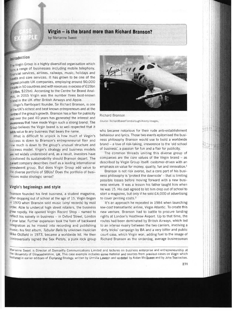 Tutorial Case Study - Virgin Group | PDF
