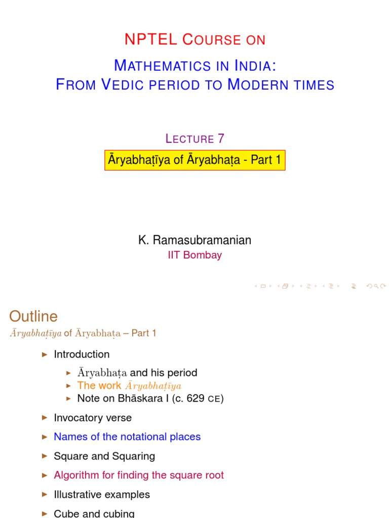 07 Aryabhatiya I (KR) | PDF | Mathematics | Science