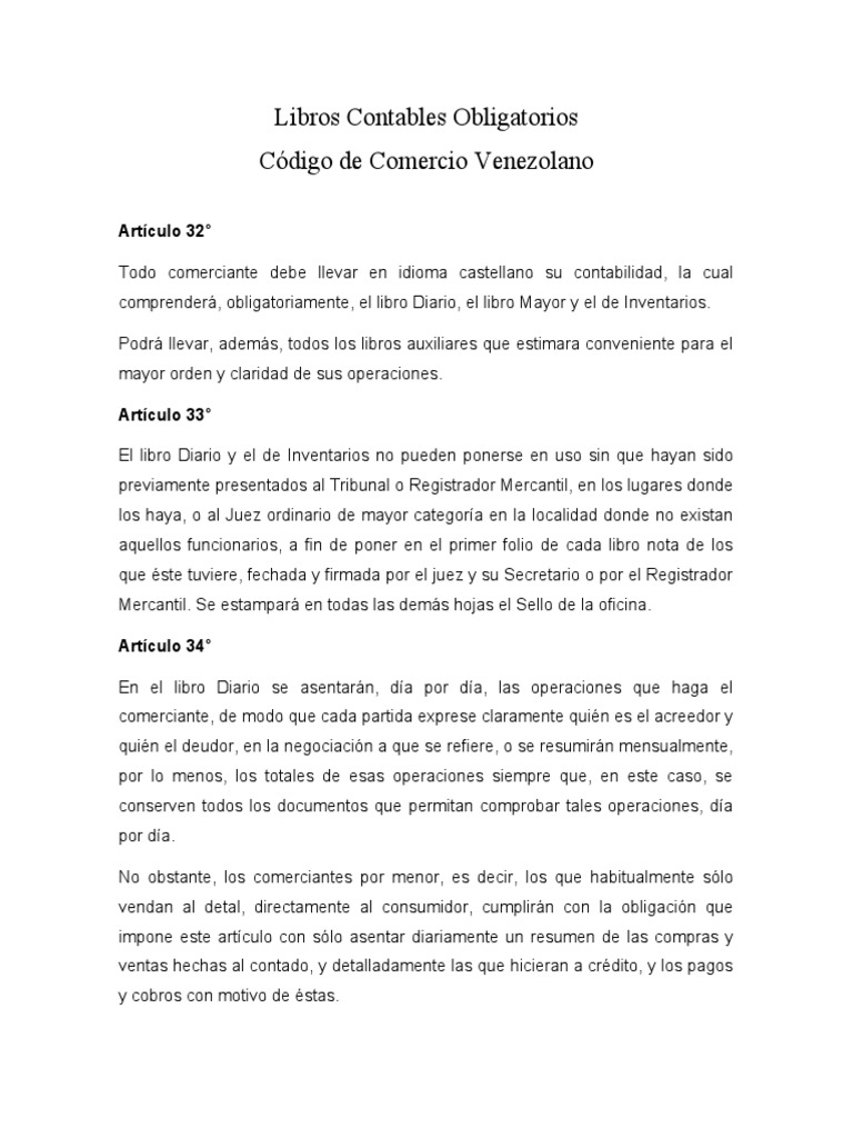 Código de Comercio Venezolano | PDF