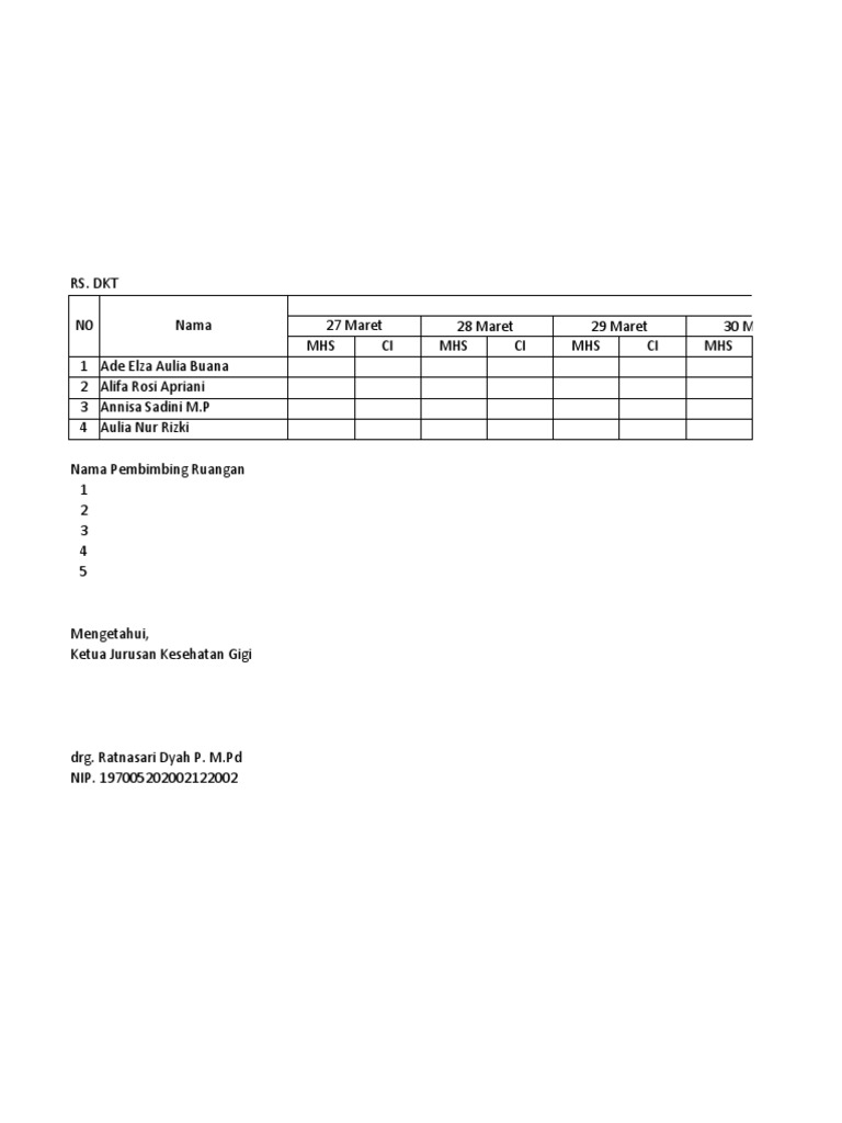 Formar Absen RS. DKT | PDF