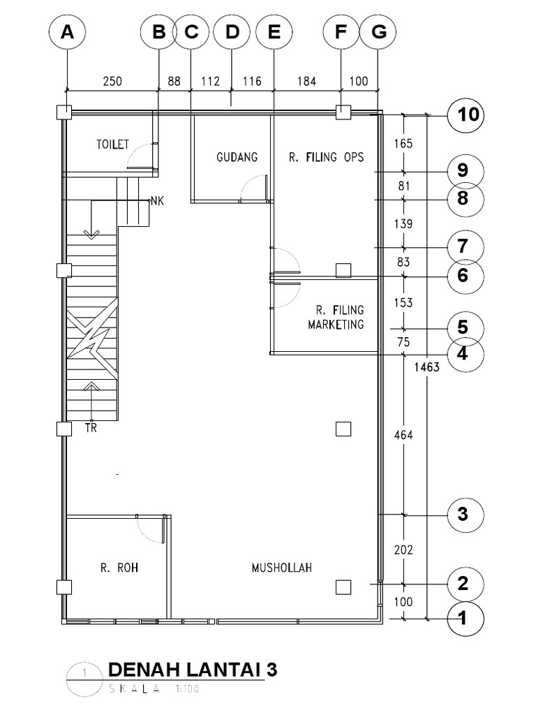 001 Denah Lantai 1 Palembang PDF | PDF
