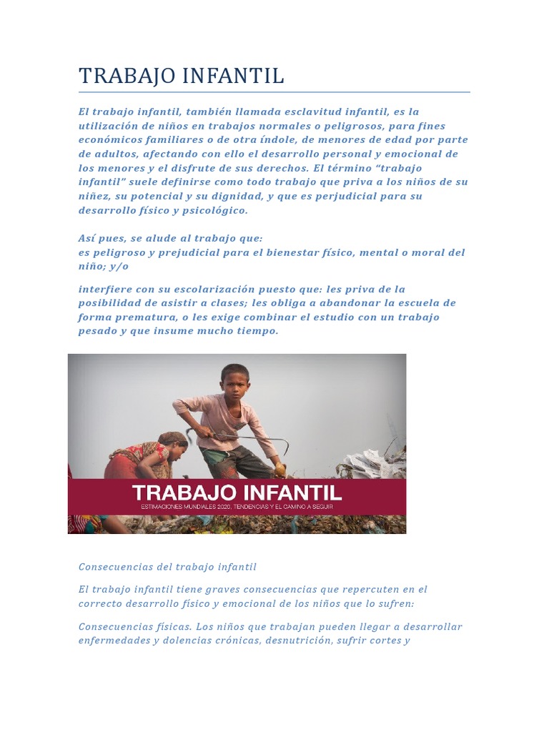 Trabajo Infantil | PDF | Trabajo infantil | Infancia