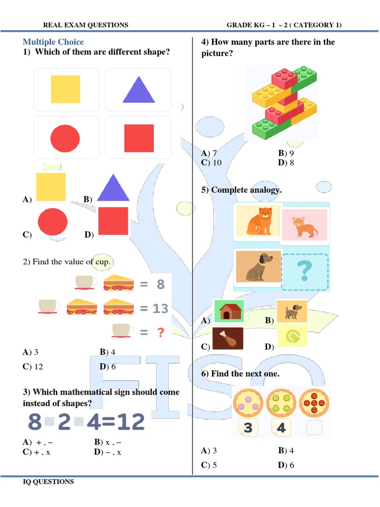 Grade-Kg-1-2-Category-1 Iq Fiso | PDF | Mathematics | Mathematical Analysis