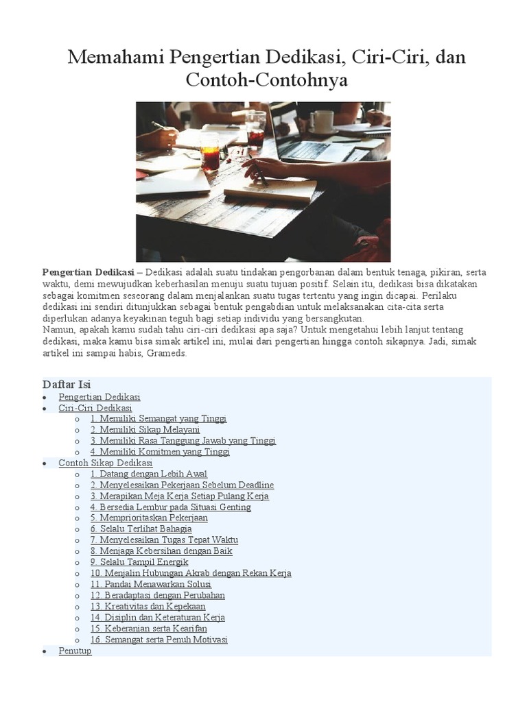 Memahami Pengertian Dedikasi | PDF