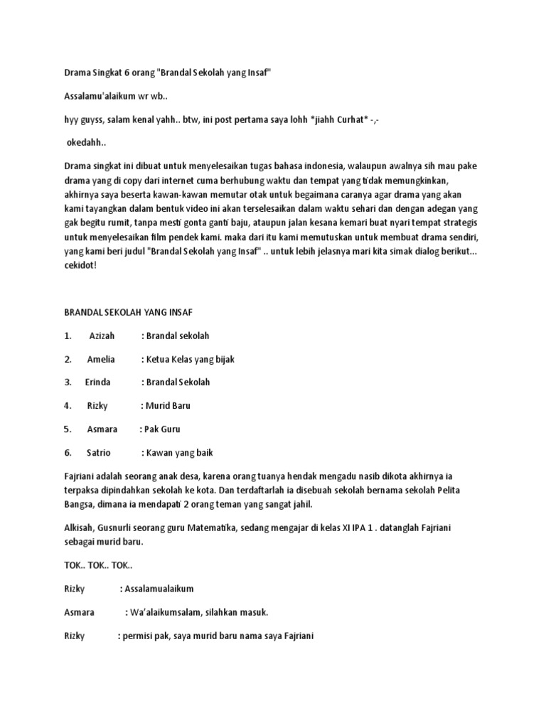 Drama Singkat 6-WPS Office | PDF | Griya & Taman