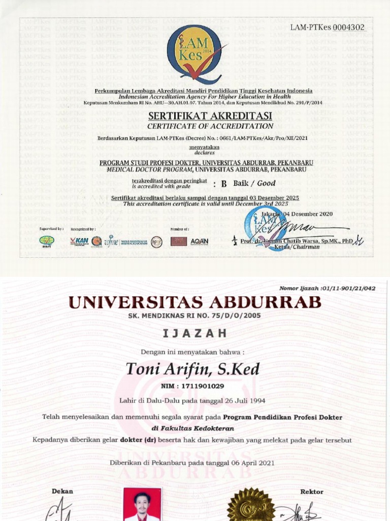 Ijazah, Akre DR Toni | PDF