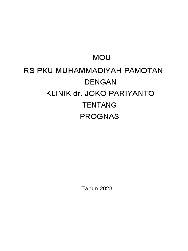 Mou DG KLINIK DR JOKO | PDF