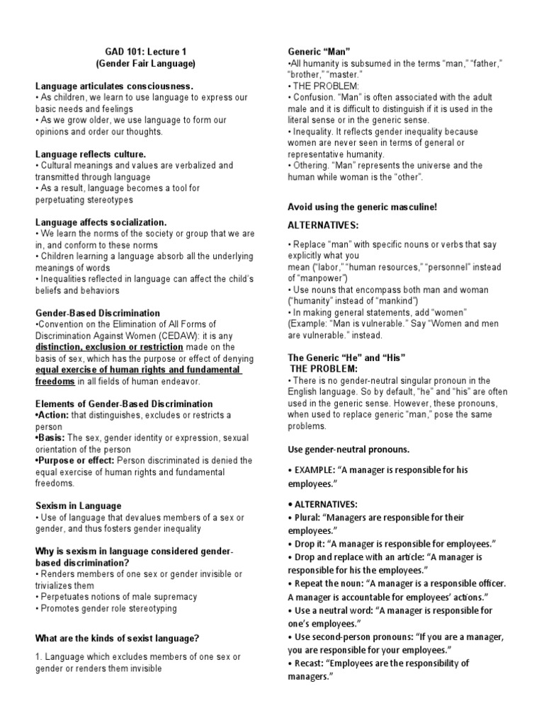 Gad 101 (Midterm) | PDF | Gender | Gender Studies