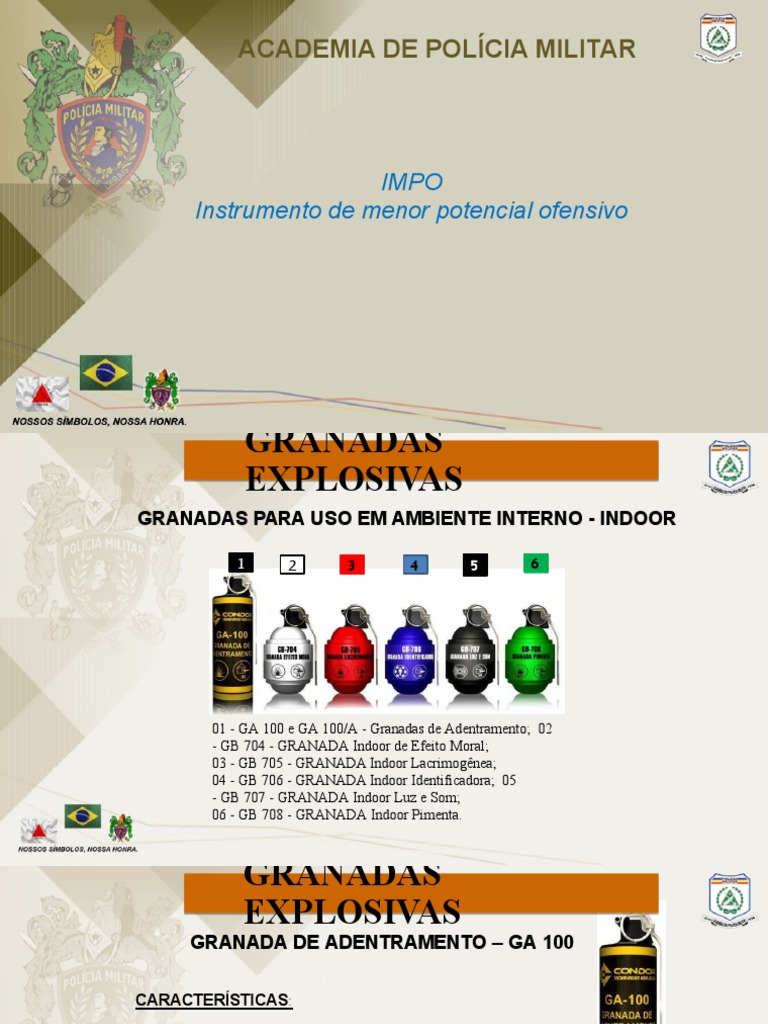 Tipos de Granadas Explosivas e Uso | PDF | Polícia | Governo