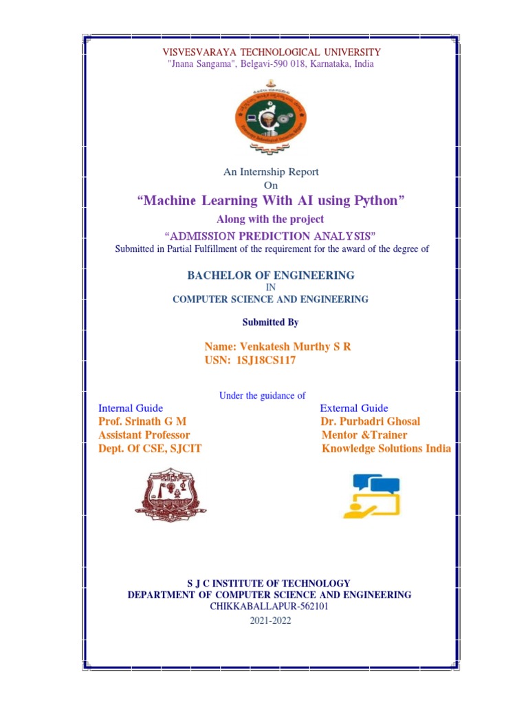 1SJ18CS117 Venkatesh Murthy | PDF | Machine Learning | Artificial ...