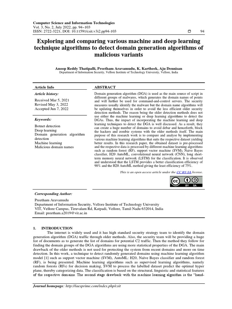 Exploring and Comparing Various Machine and Deep Learning Technique ... Exploring and Comparing Various Machine and Deep Learning Technique ...