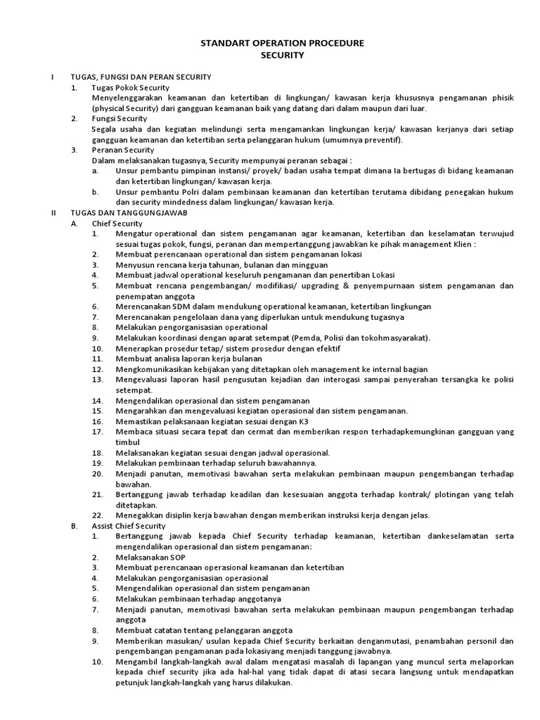 Sop Security PDF | PDF