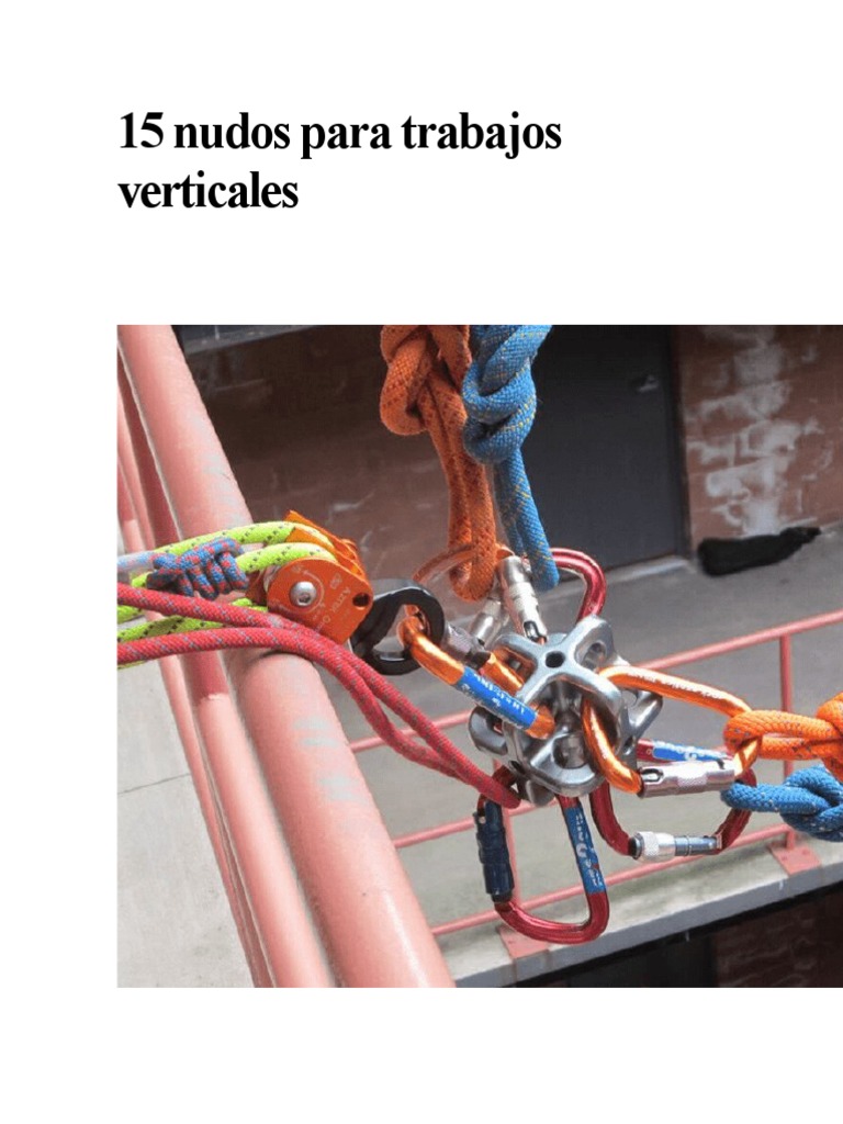 15 Nudos para Trabajos Verticales | PDF | Nudo | Cuerda