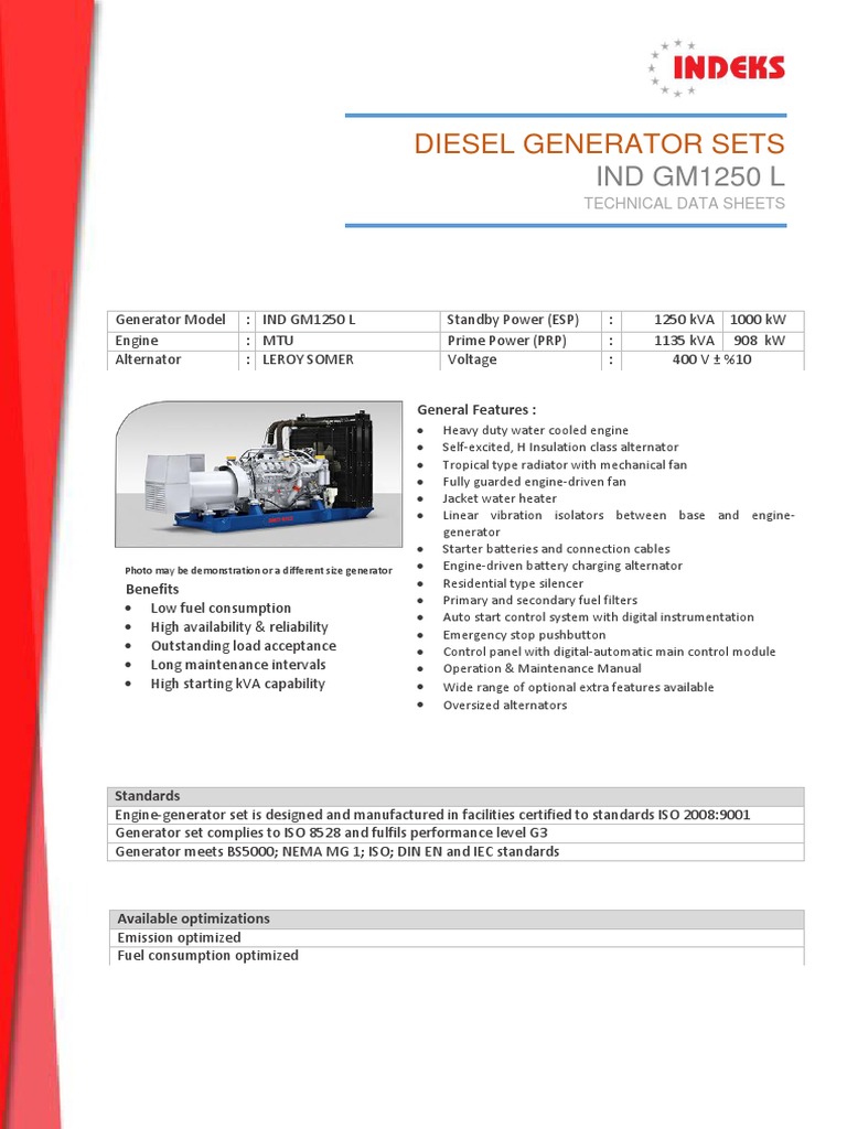 1250 Kva Mtu Engine Diesel Generator PDF | Download Free PDF | Radiator ...