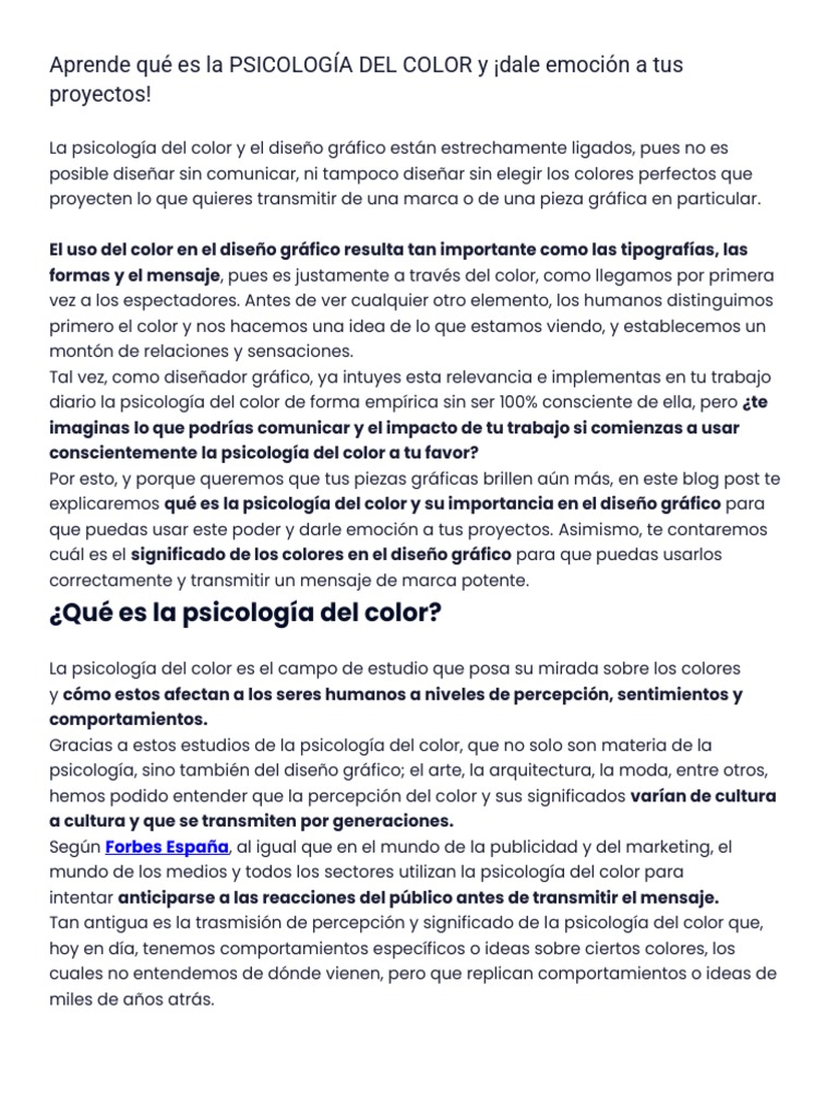 Psicología Del Color PDF | PDF
