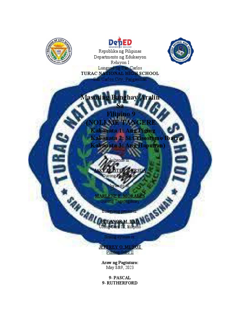 Kabanata 1,2,3 - NOLI - ME - TANGERE-Grade9 (Lesson2) | PDF