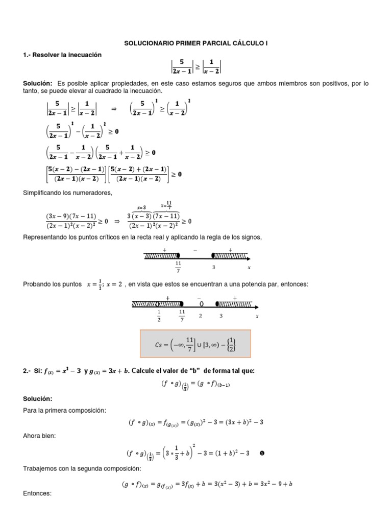 Soluciones Primer Parcial Calculo I | PDF | Asíntota | Matemática Elemental