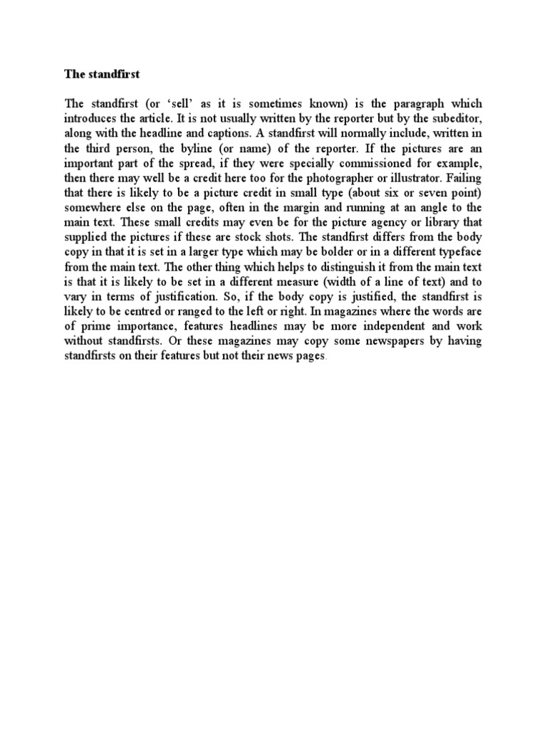 The standfirst | PDF