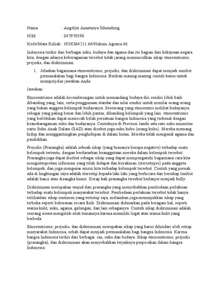 Tugas 1 Ilmu Sosial Dan Budaya Dasar | PDF