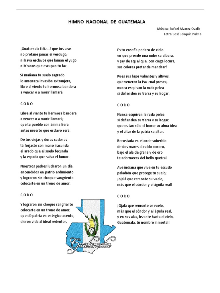 Himno Nacional De Guatemala Lyrics – ALHFO