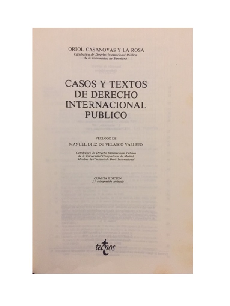 Casos y Textos de Derecho Internacional Publico | PDF