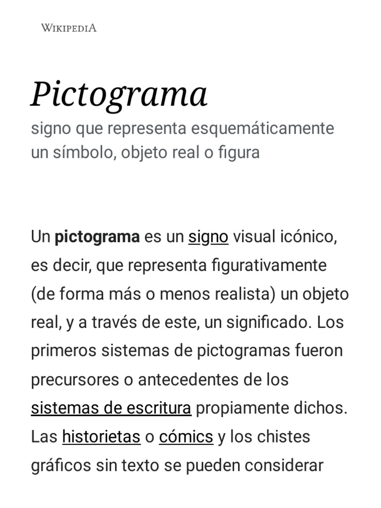 Pictograma - Wikipedia, La Enciclopedia Libre | PDF | Infografia | Los ...