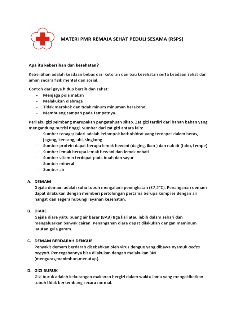 Materi PMR Remaja Sehat Peduli Sesama | PDF