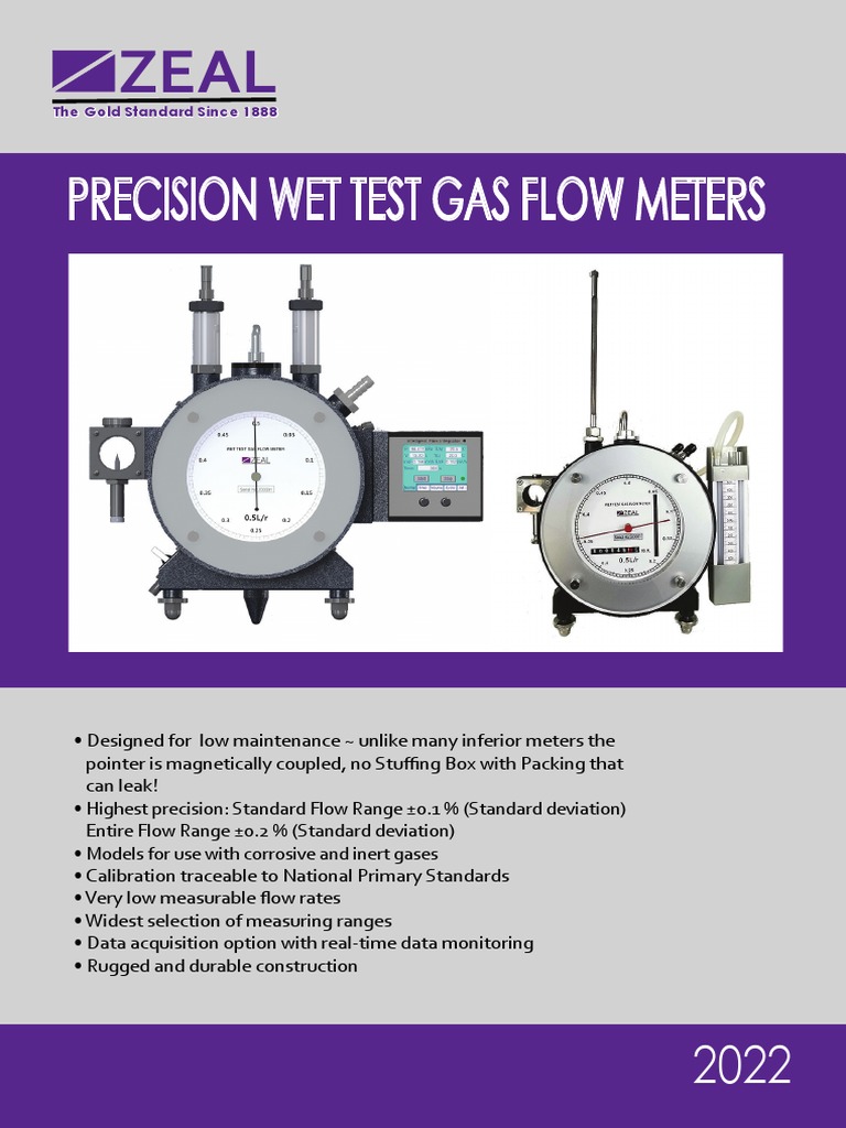 Zeal High Precision Wet Test Gas Flow Meters 2022 | PDF | Payments ...