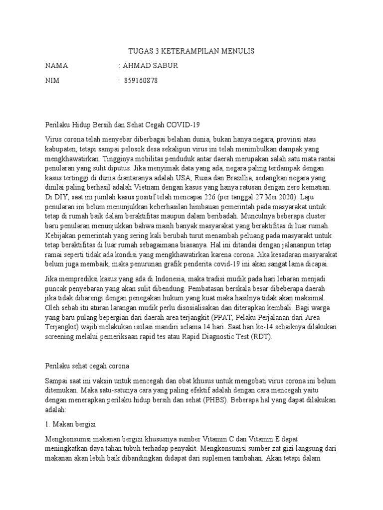 Tugas 3 Keterampilan Menulis | PDF