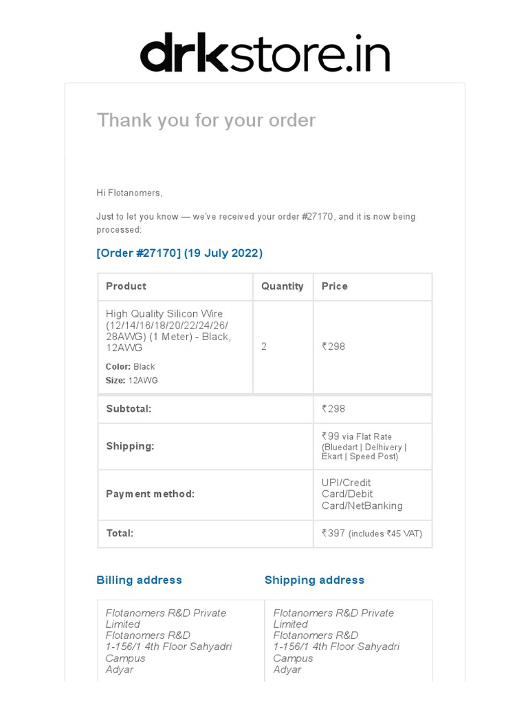 Your The FPV Store You Deserve Order Has Been Received! - Flotanomers ...