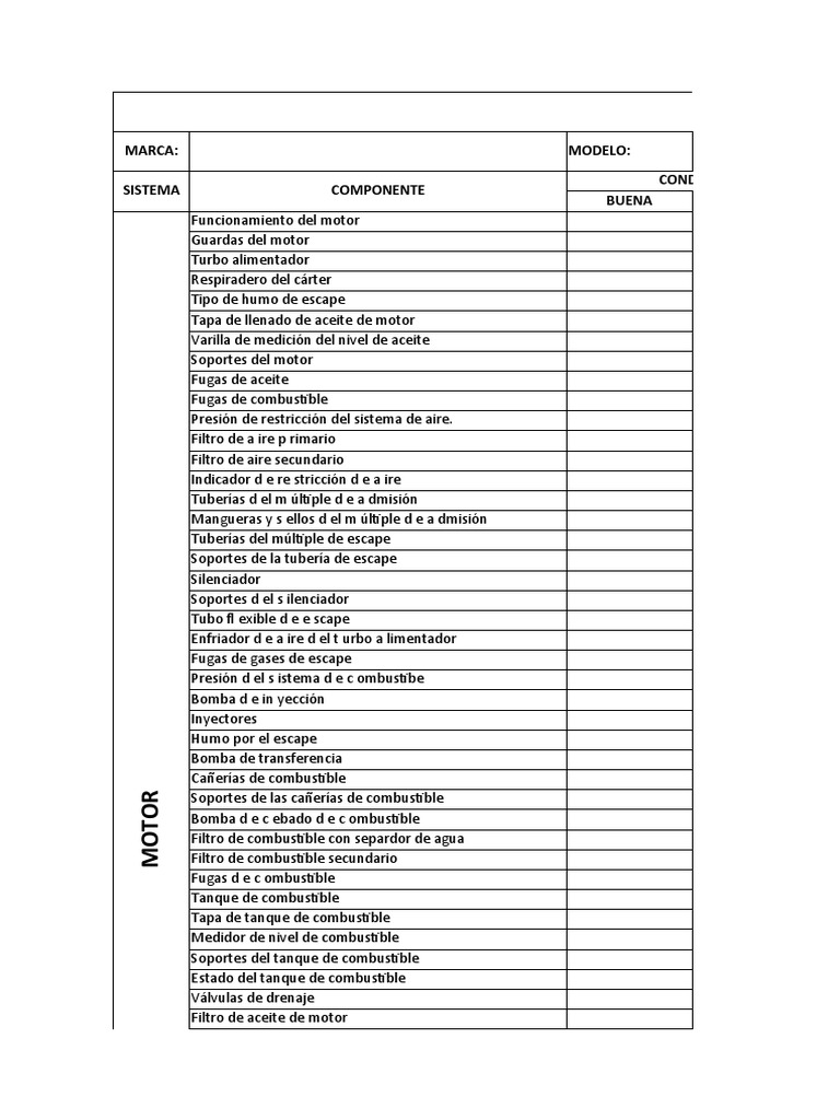 Checklist de Compresores | PDF | Bomba | Tecnología de vehículos