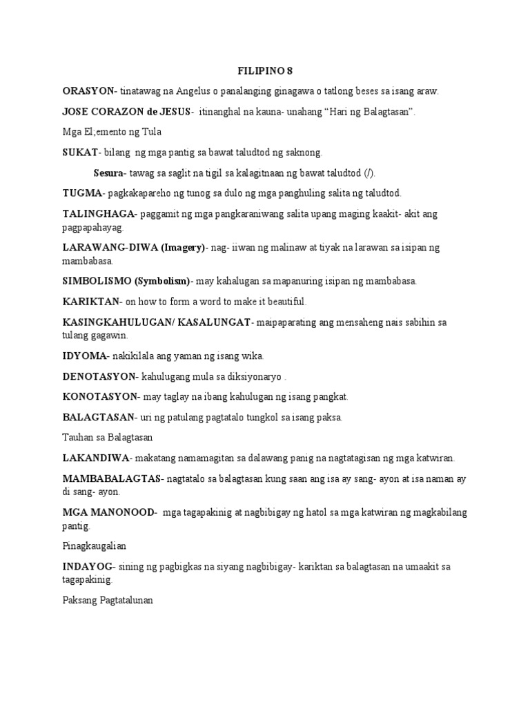 Filipino 8 | PDF