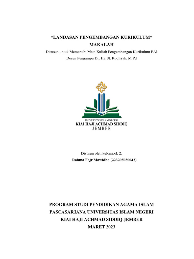 Landasan Pengembangan Kurikulum | PDF