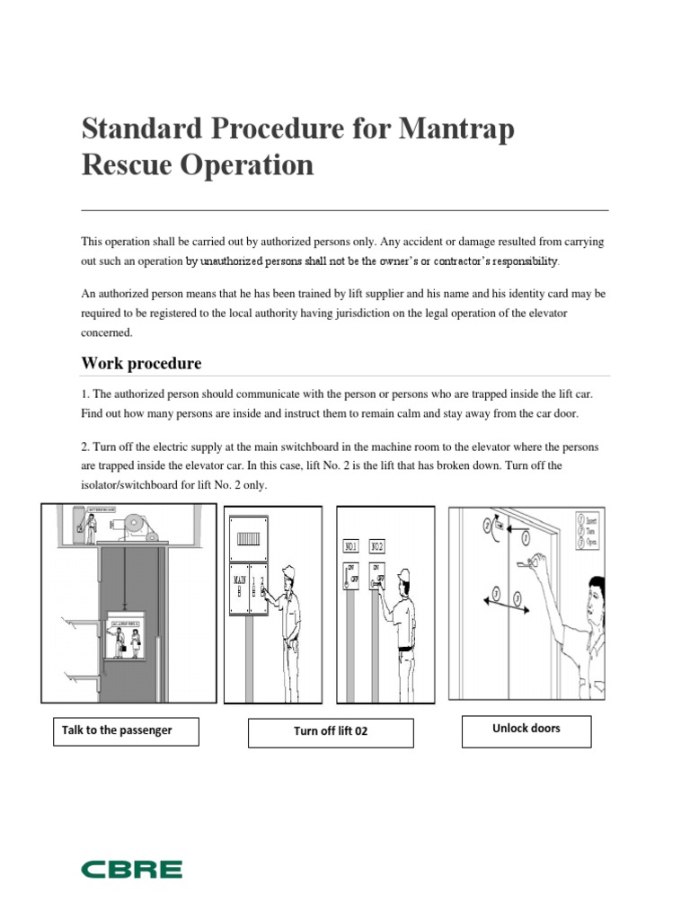 Lift Rescue Sop | PDF | Elevator | Manufactured Goods