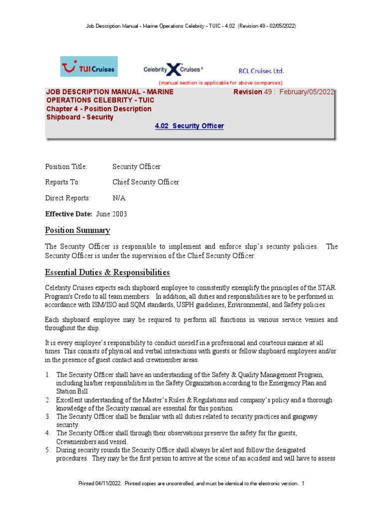 CCI Security Officer PDF | PDF | Security Guard | Visual Perception