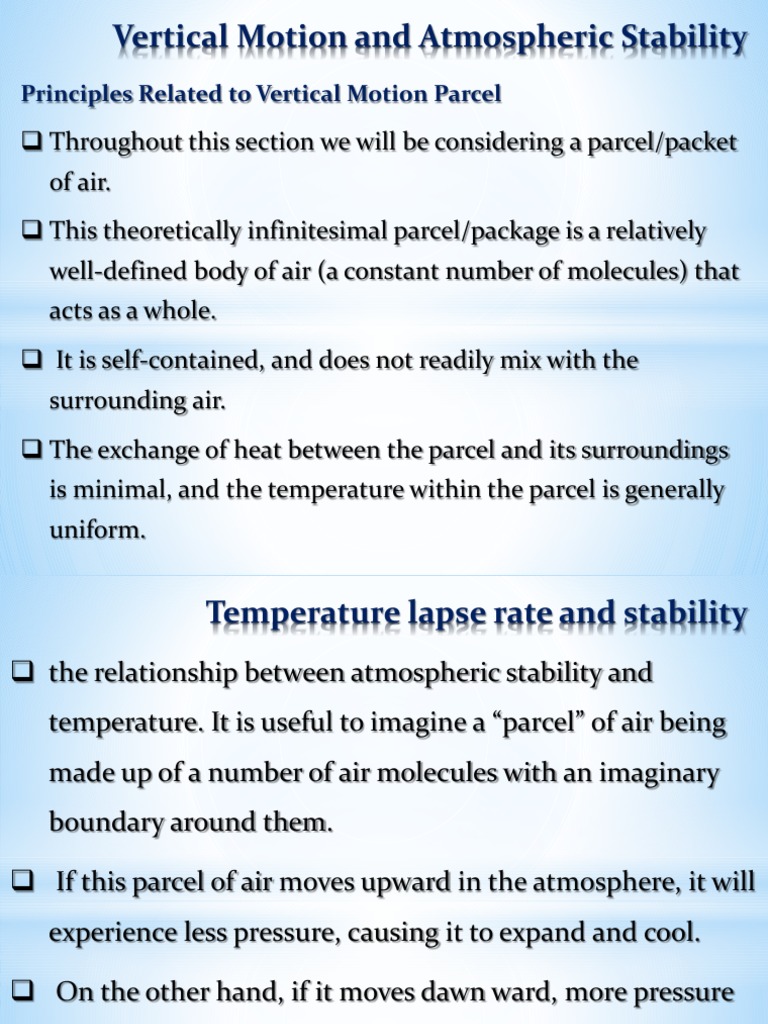 Vertical Motion and Atmospheric Stability | PDF | Atmosphere Of Earth ...