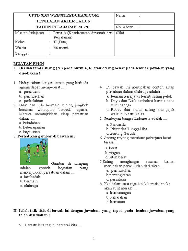 Soal PAT Tema 8 Kelas 2 | PDF