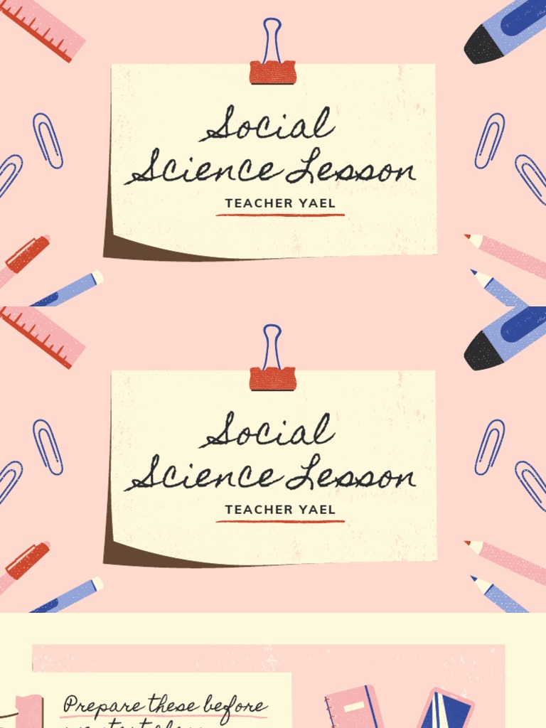 Pink and Cream Illustration Social Science Class Education Video ...