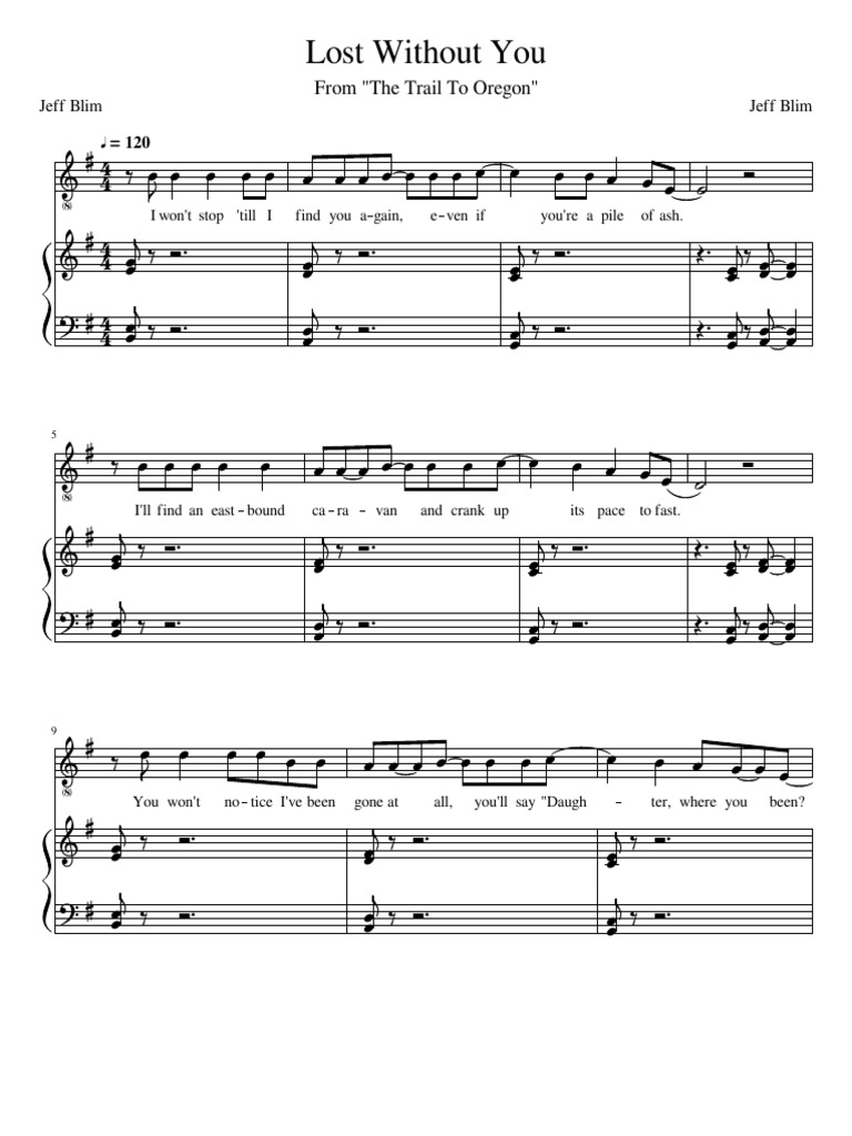 The Trail To Oregon - Lost Without You 20 Bar Cut | PDF