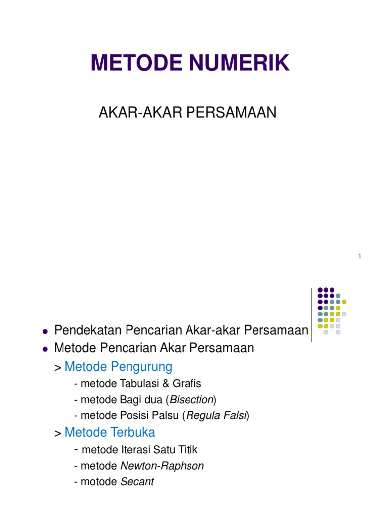 Bab 10-Akar-akar-Persamaan-Metode-grafik-biseksi | PDF
