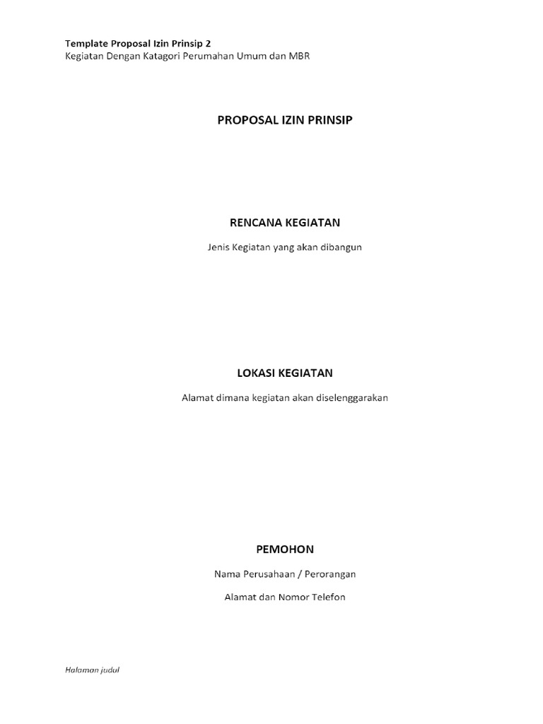 PROPOSAL IZIN PRINSIP - PDF | PDF