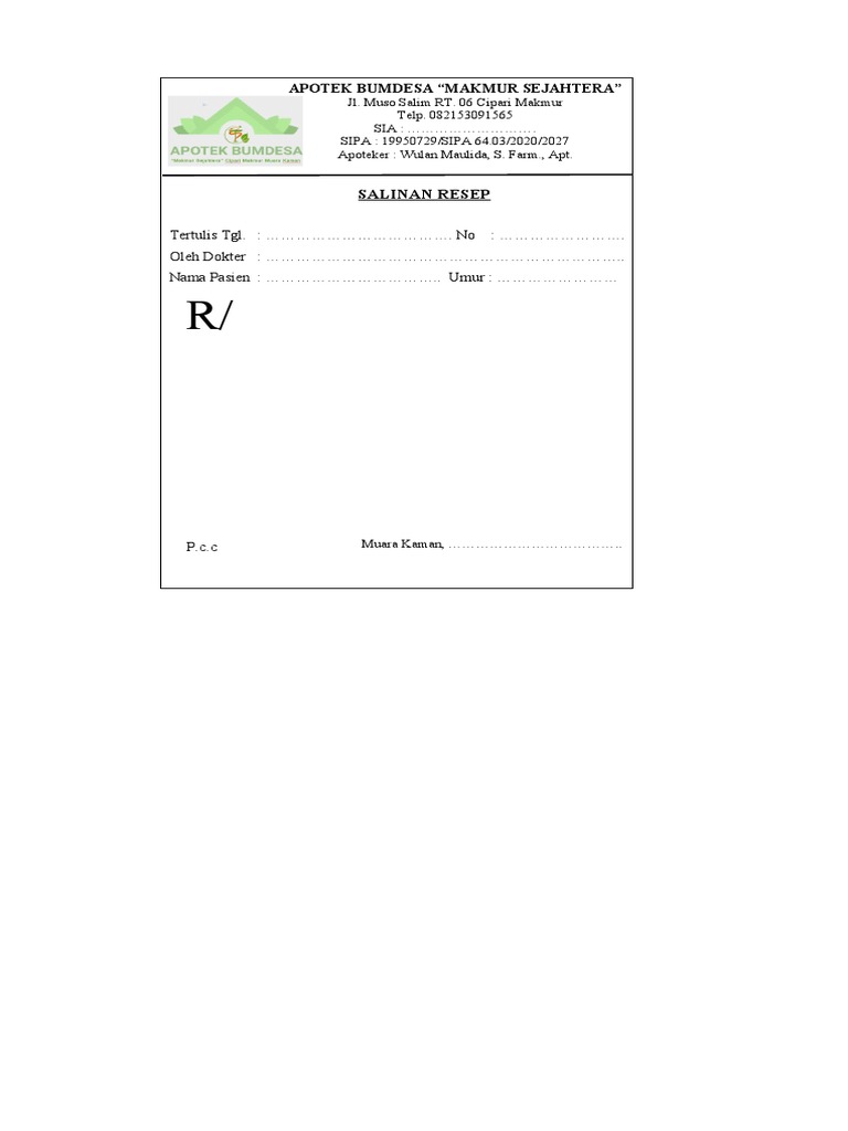 Contoh Copy Resep | PDF